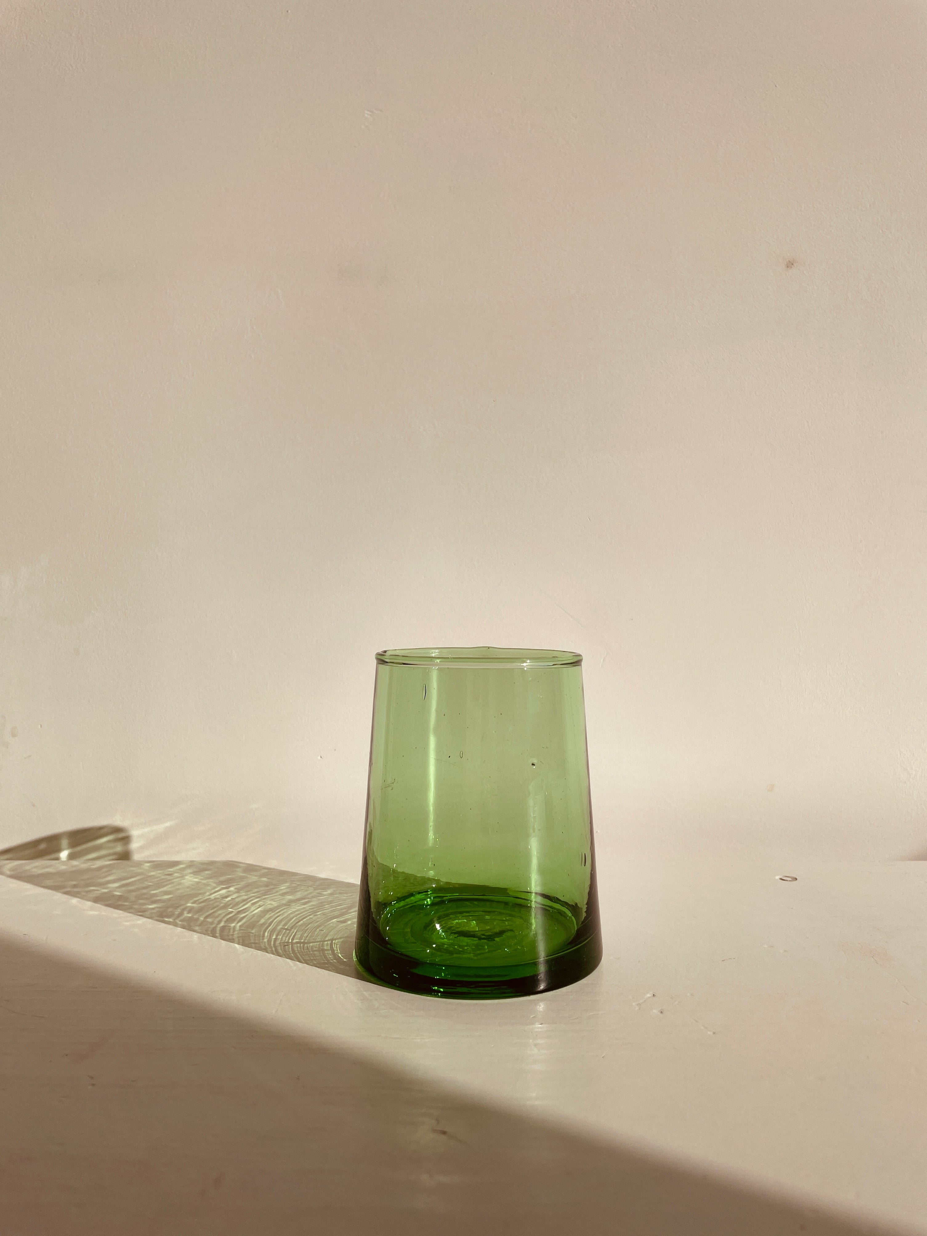 Verre beldi glass - lungo - set of 2 - green - L — The Moroccan Label